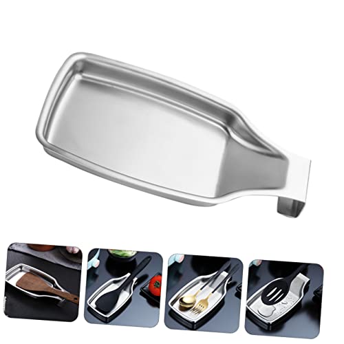 UPKOCH 1pc 304 Stainless Steel Spoon Rest Stainless Steel Utensil Holder Spatula Metal Stainless Steel Ladle Kitchen Spoon Organizer Spoon and Fork Holder Fork Spoon Knife Holder Silver