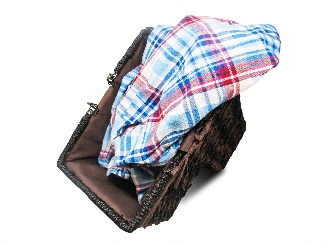 Trademark Innovations Storage Stair Basket Organizer Set With Handles and Fabric Liner (Brown)