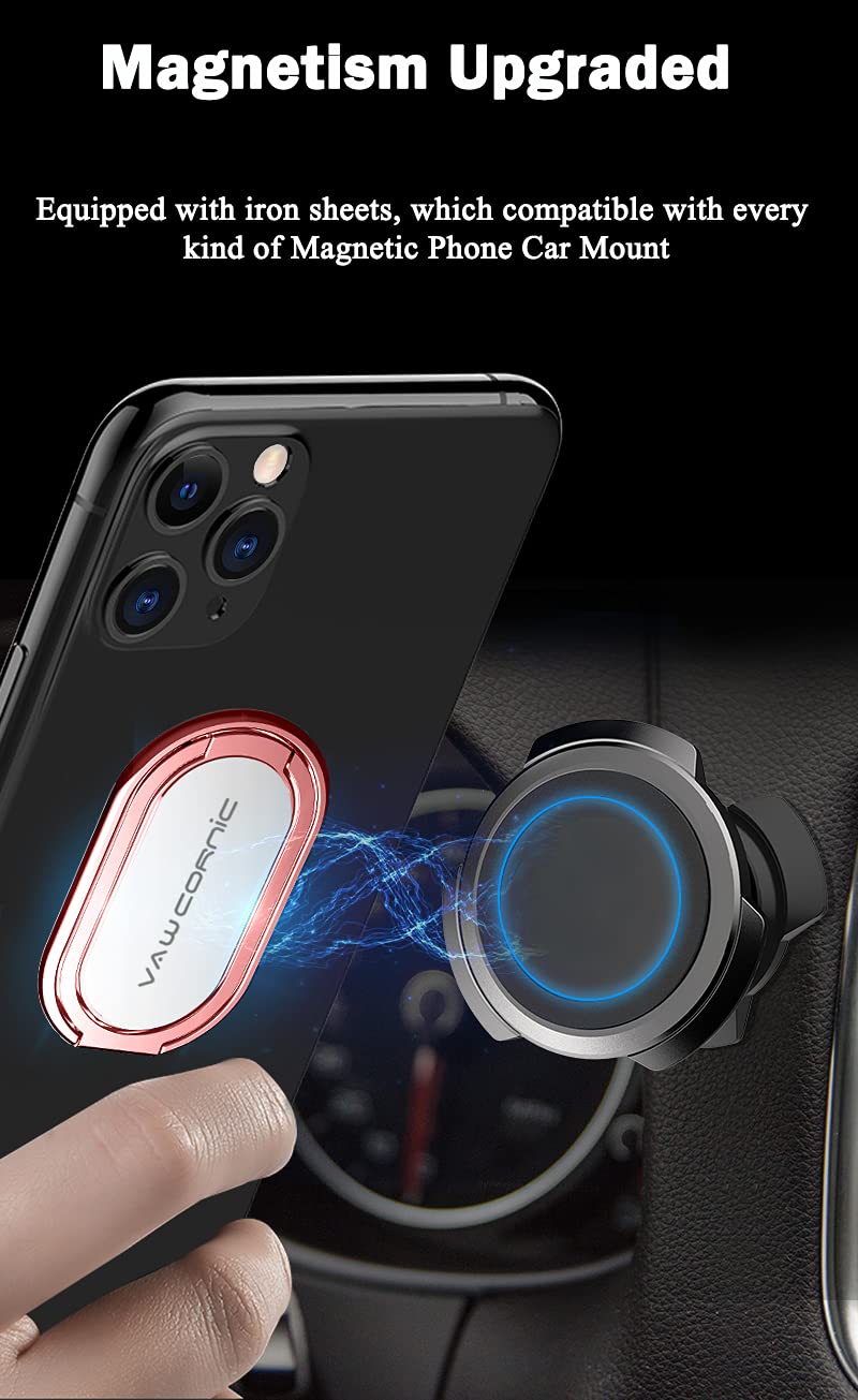 VAWcornic Phone Ring Holder Finger Kickstand, 540° Dual Direction Rotating Phone Grip for iPhone, Samsung, Huawei Smartphone, Tablet, Kindle, Switch Lite Compatible with Magnetic Car Mount