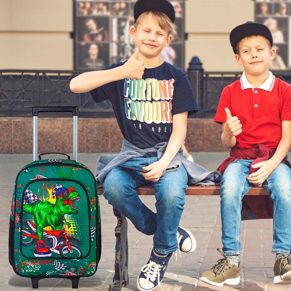 UFNDC Kids Luggage for Boys, Dinosuar Suitcase Rolling with Wheels,Travel Carry on for Children Toddler Elementary