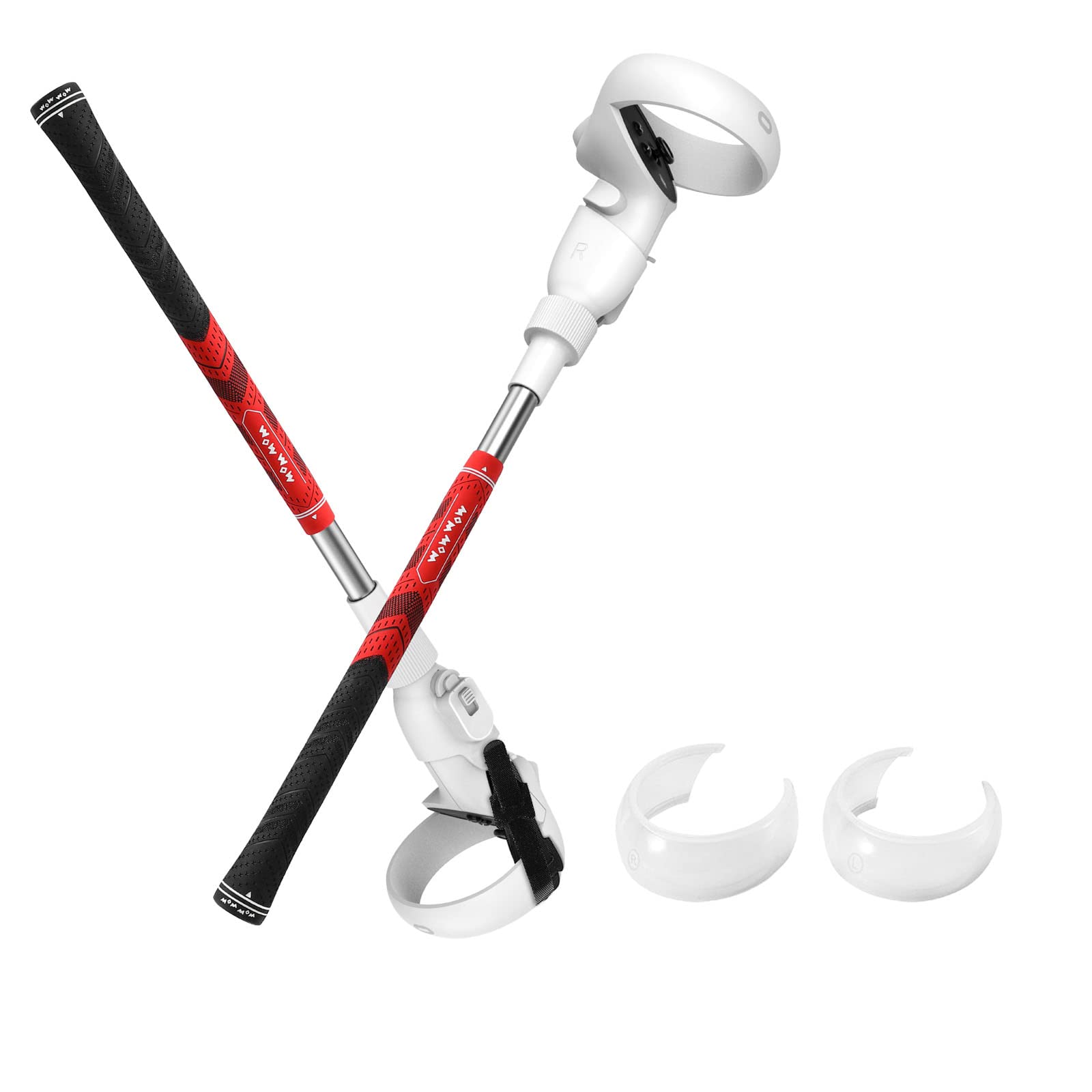 ZHNNT 2PCS VR Golf Club for Oculus Quest 2 Accessories,Golf Club Attachment with 2 Controller Covers, Oculus Quest 2 Golf Club Adapter Realistic Grip to Provide Realistic Gaming Experience