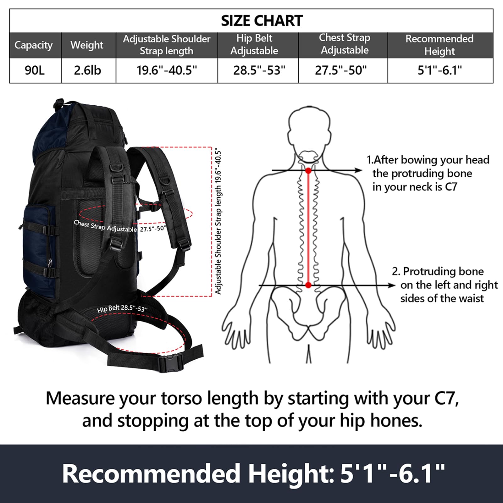 Unineovo hiking backpack 1047 (Blue)