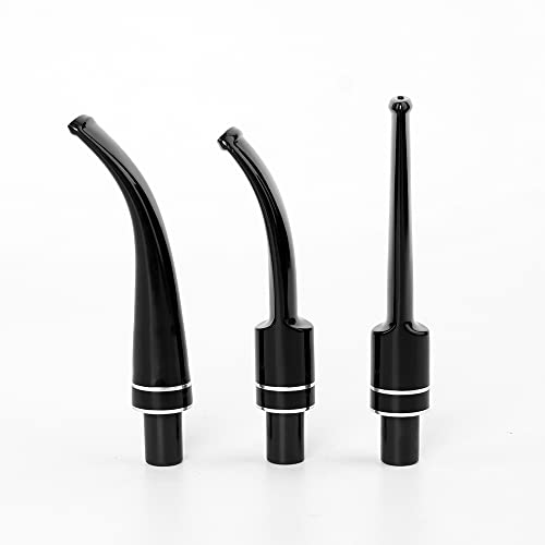 OLD FOX Pipe Stem Replacement Black Bent Saddle Mouthpiece Combination Double Ring Decoration Fit 9mm Carbon Filters BE0042/52/67