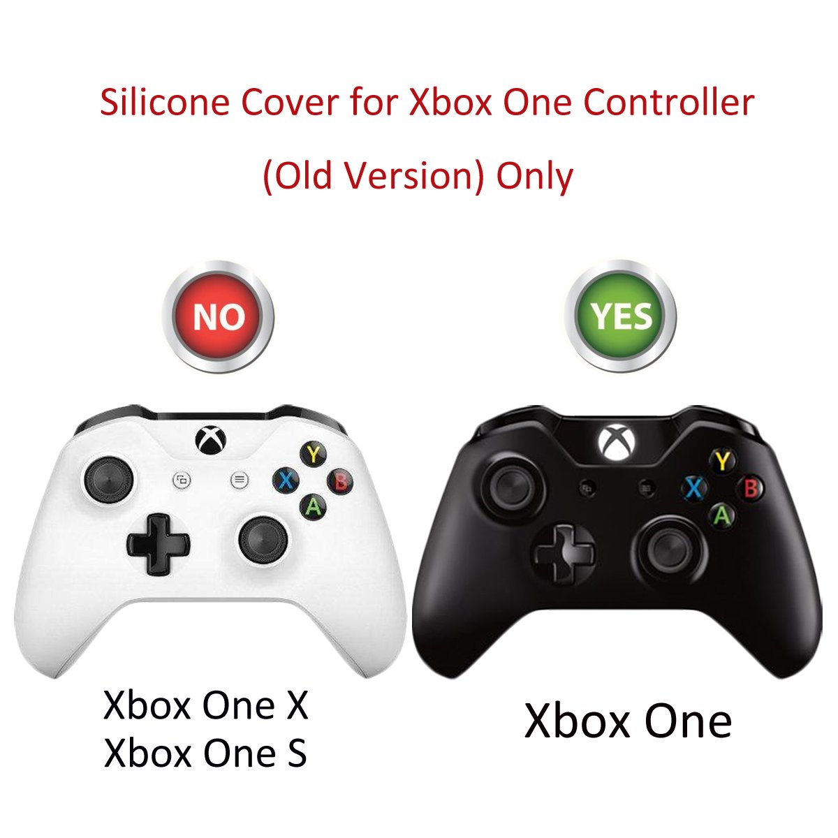 Pandaren Soft Silicone Thicker Skin Cover for Xbox One Controller Set (Black skin X 1 + Thumb Grip X 2)