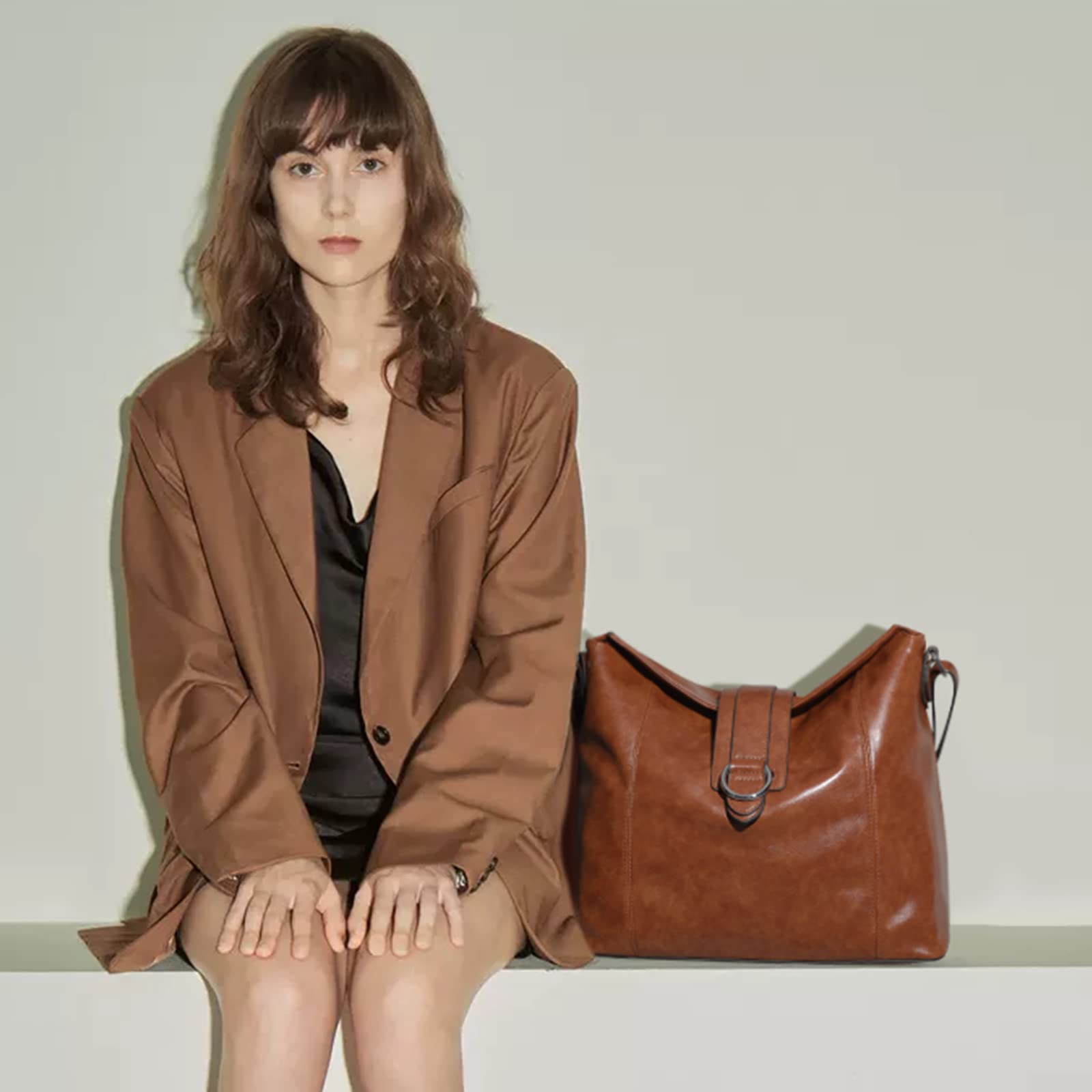 S-ZONE Women Large Hobo Purses Bag Soft Shoulder Tote Handbags Vegan Leather