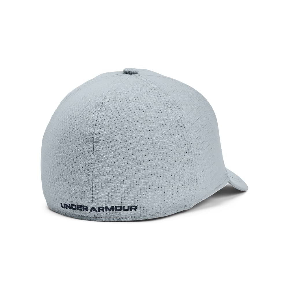 Under Armour Men's Iso-Chill ArmourVent Fitted Baseball Cap, (465) Harbor Blue / / Downpour Gray, Small/Medium