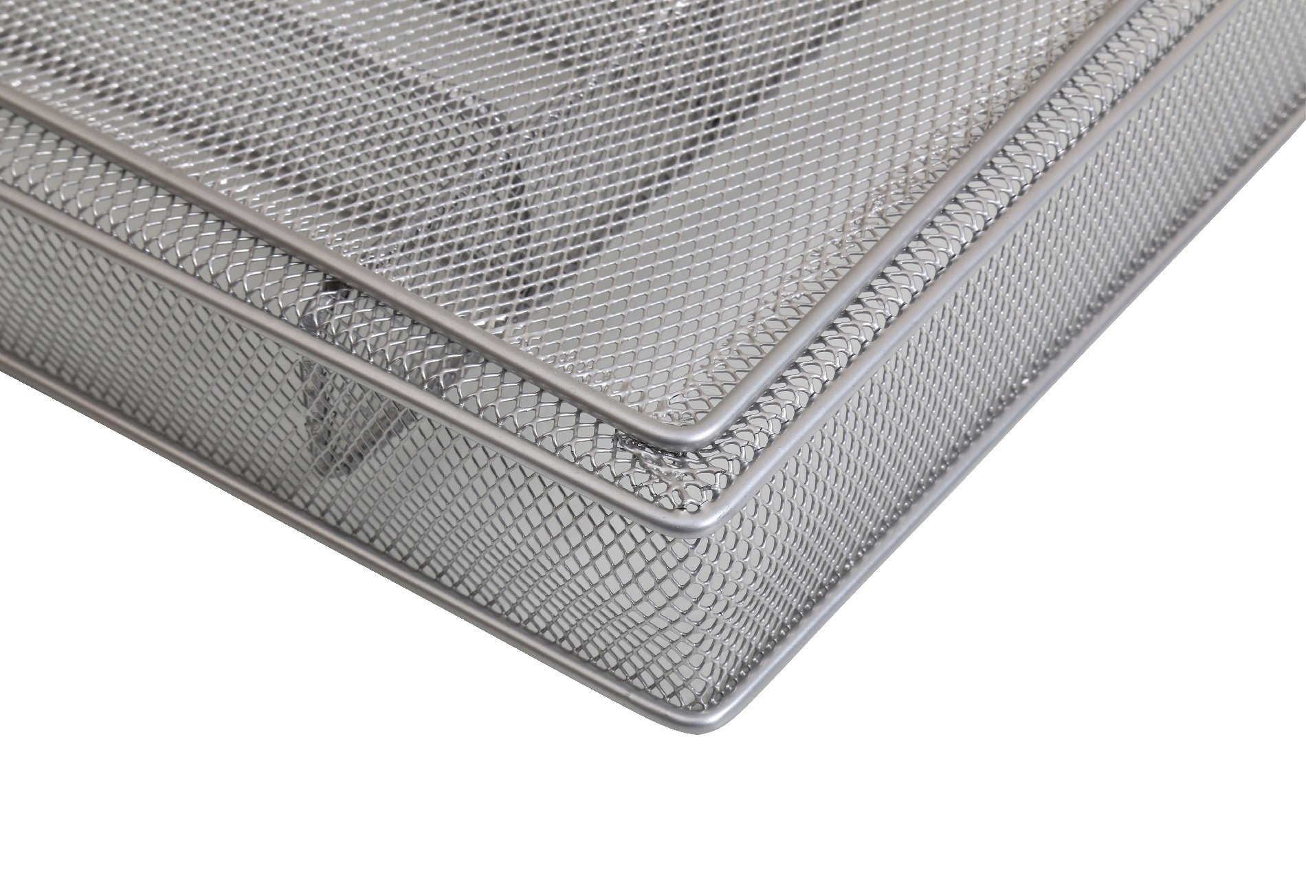 Ybm Home Silver Mesh Cutlery Holder In-drawer Utensil Flatware Organizer/tray size 12-1/2 By 9-1/4 By 2 Inches (5-compartment)