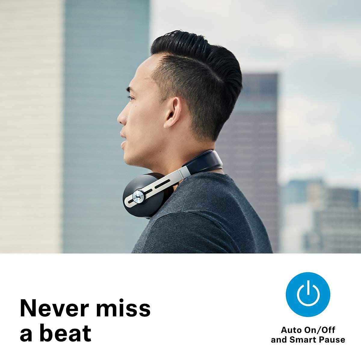 Sennheiser Momentum 3 Wireless Noise Cancelling Headphones with Alexa, Auto On/Off, Smart Pause Functionality and Smart Control App, Black White (Renewed)