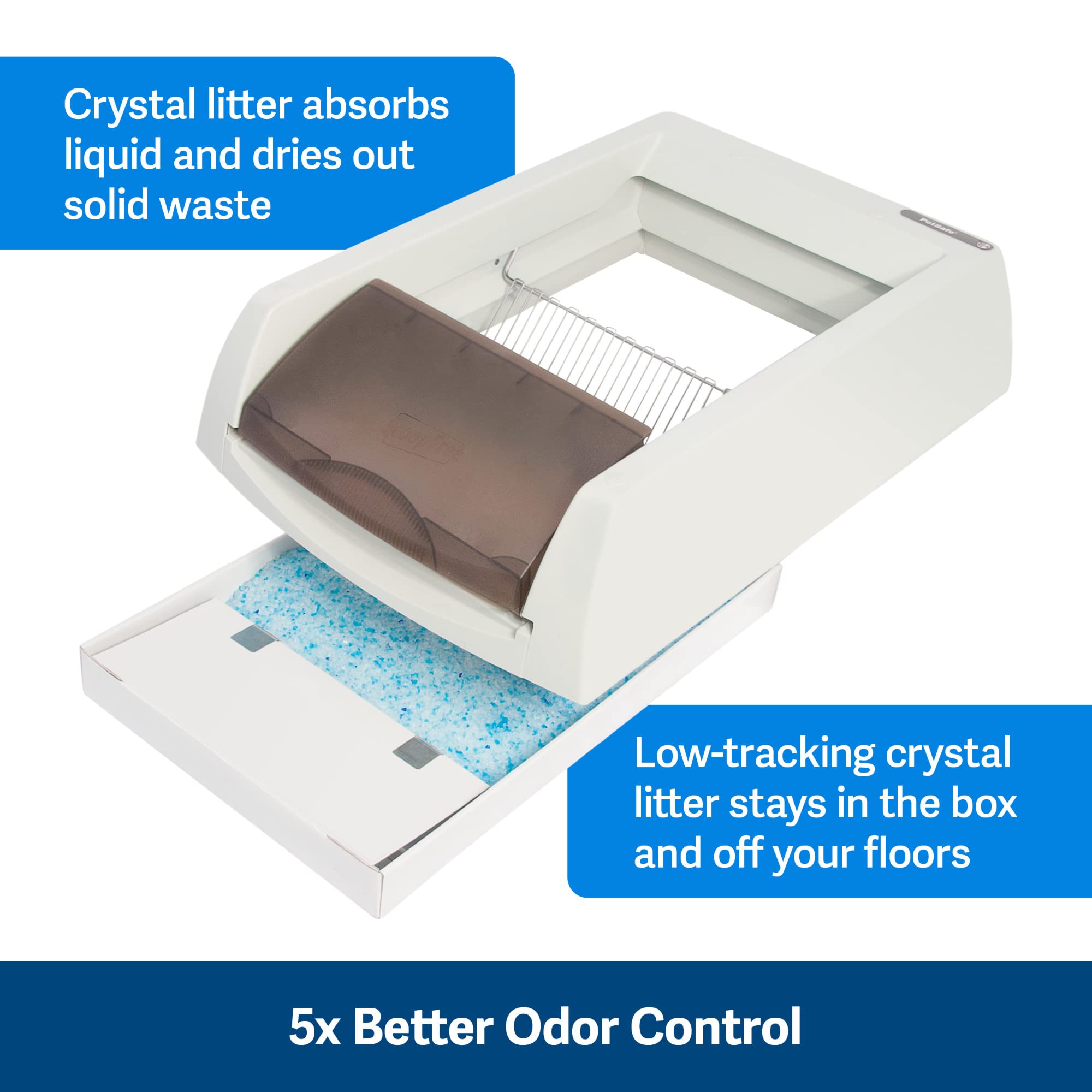 PetSafe ScoopFree Purple Top-Entry Covered Ultra Self Cleaning Cat Litter Box System - includes Automatic Cat Litter Box with Lid, Disposable Litter Tray, 4.5 lb Premium Blue Crystal Cat Litter
