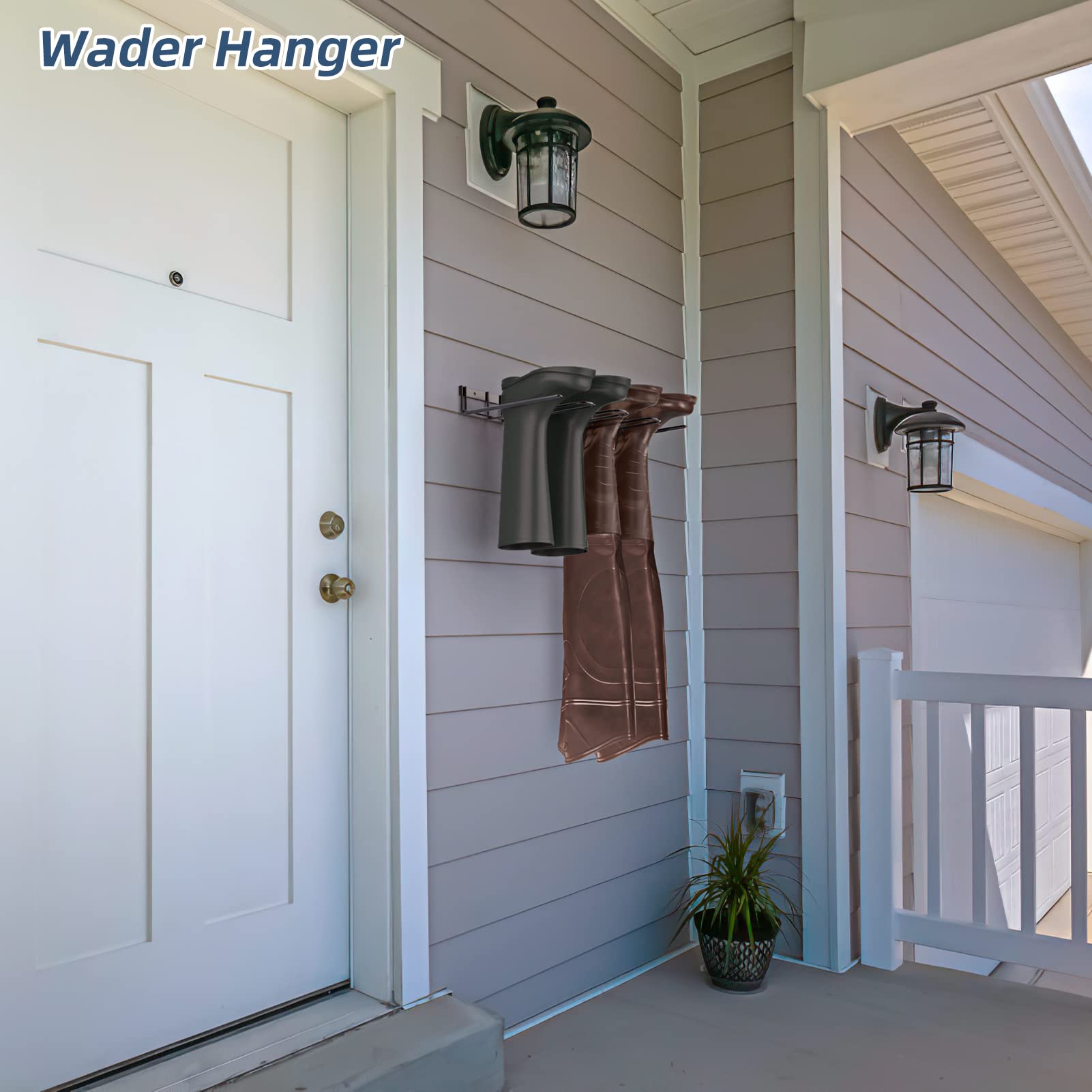 PrimZooty Boot Rack Wader Hanger Wall Mounted- (4 Pair) Sturdy Metal Boot Organizer, Tall Shoe Holder for Closet, Entryway, Indoor, Garage