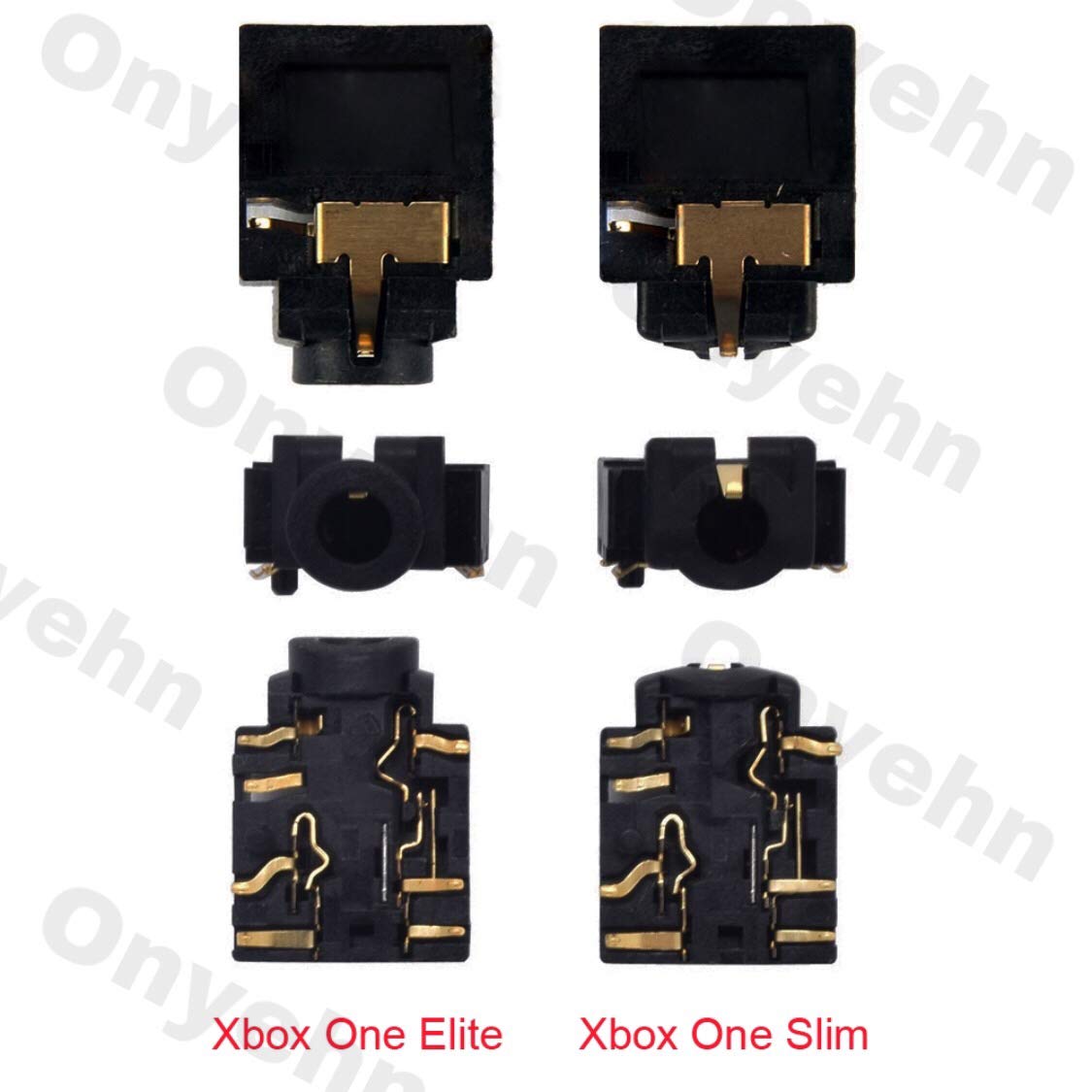 Onyehn 3pcs Replacement Headphone Jack Plug Port 3.5mm Headset Connector Port Socket(with Screw Repair kit) for Xbox ONE S Wireless Controller Model 1708 Replacement (3 Pack)