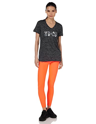 Under Armour Women's Tech Twist Graphic Short Sleeve T-Shirt, (001) Black Medium Heather/White/Steel, XX-Large