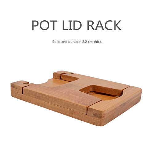 Sulimy Pot Lids Holder Bamboo Pan Lids Holder Foldable Lid Shelf Kitchen Utensils Holders Wooden Lid Spoon Rest Tray Dish Drainer Pan Pot Drying Rack Tableware For Kitchen Accessory