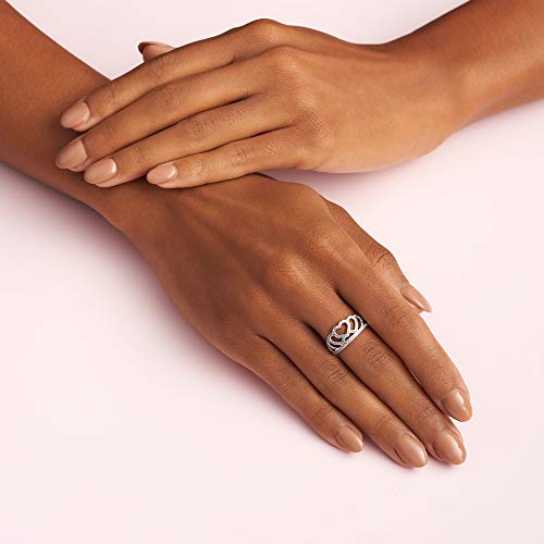 Pandora Jewelry Hearts Tiara Cubic Zirconia Ring in Sterling Silver, Size 4.5
