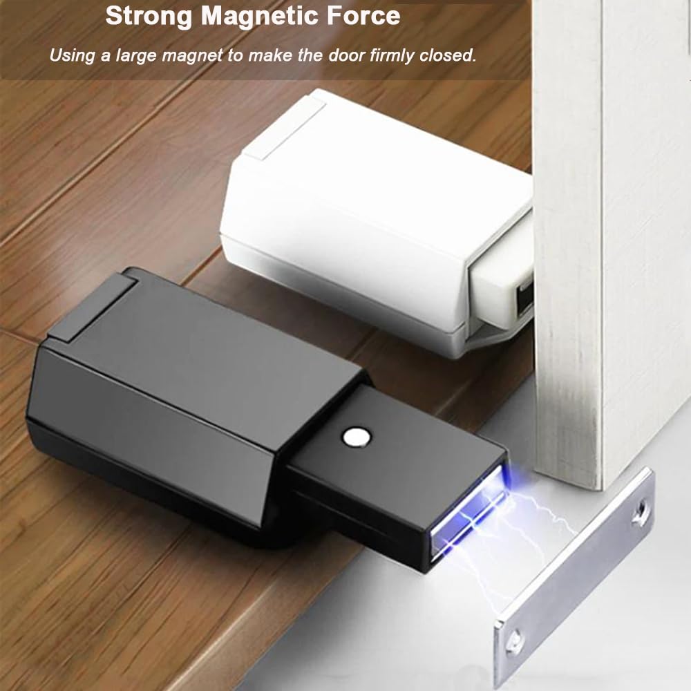 Push to Open Door Latch Cabinet Hardware ATTHW® 2 Pack Heavy Duty Magnetic Push Latch & Lock for Hidden Door Touch Latch and Catch Drawer Magnet Push Release Tip on Closet Close Strong Pop Out, Black