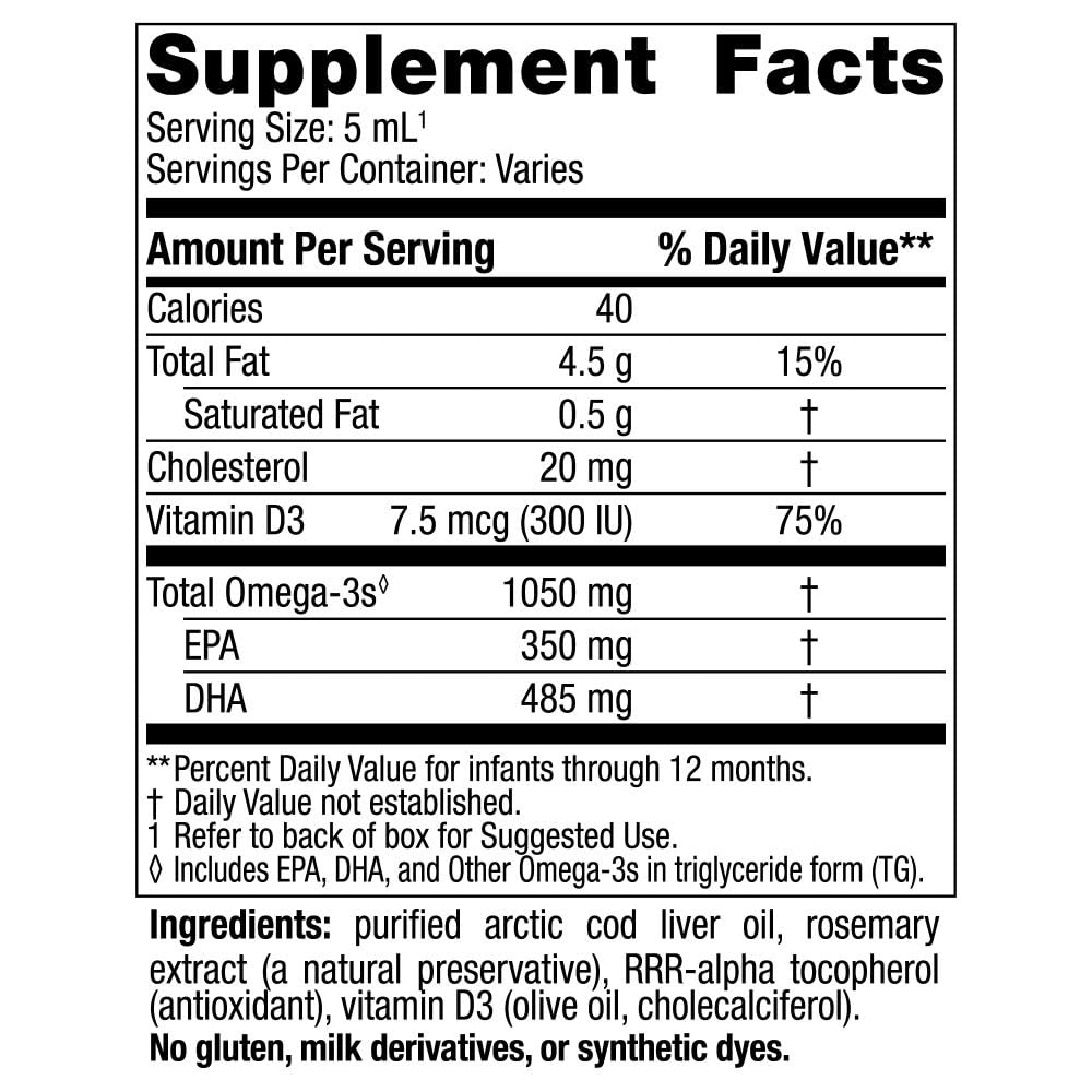 Nordic Naturals Baby’s DHA, Unflavored - 4 oz - 1050 mg Omega-3 + 300 IU Vitamin D3 - Supports Brain, Vision & Nervous System Development in Babies - Non-GMO - 24 Servings