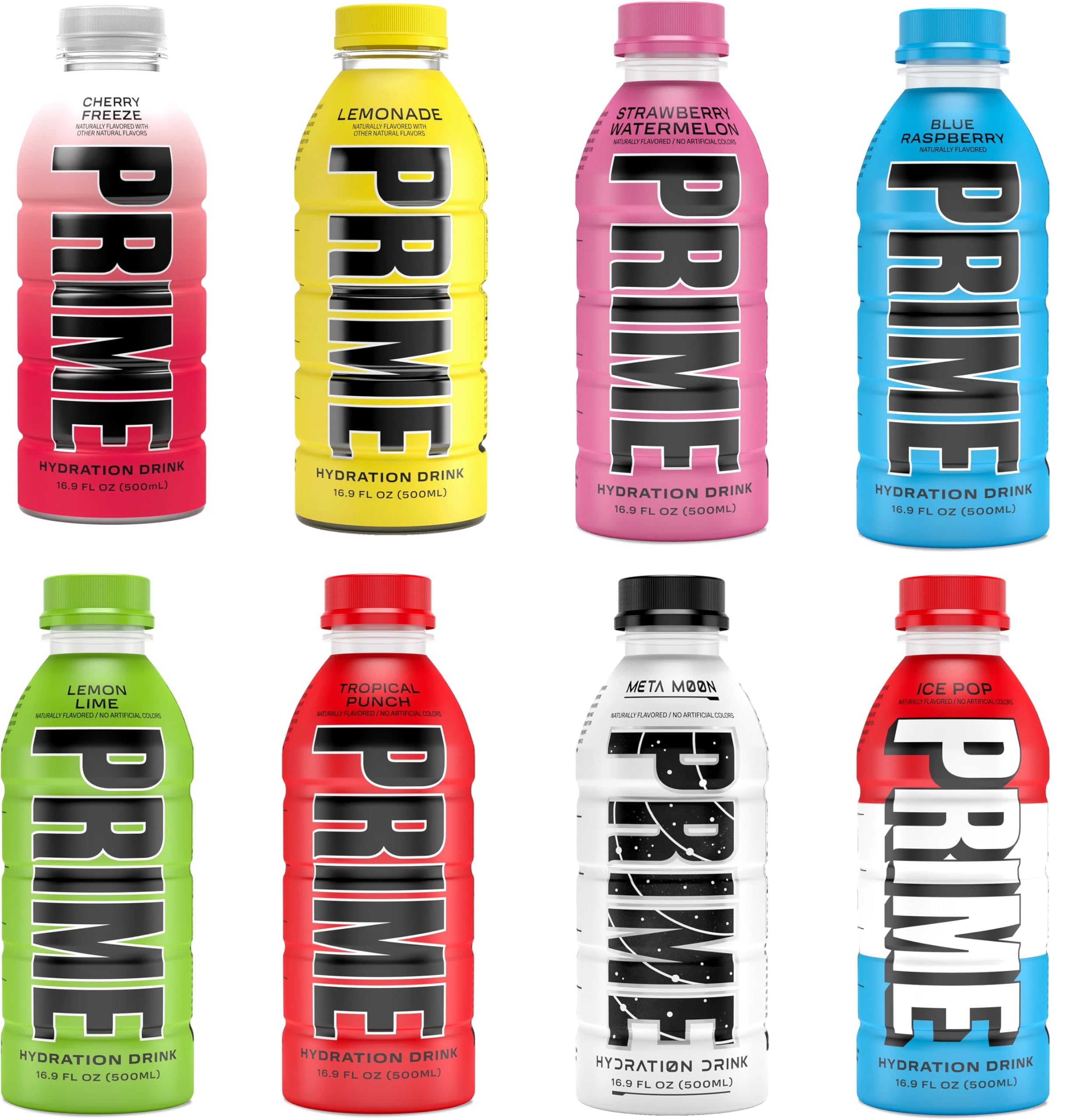 Peaceful Squirrel Prime Hydration drink Variety pack of 8 Flavors, Electrolyte Enhanced, Zero added sugar, BCAAs + B Vitamins, Antioxidants + Electrolytes, Caffeine-Free β 16.9 fl ounce