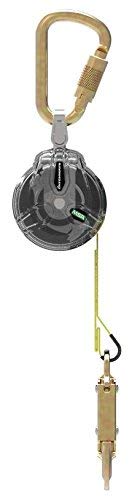 MSA 63011-00B V-TEC Mini Personal Fall Limiter - 6' (1.8m), Single-Leg, 36C Snaphook Anchorage Connection, Steel Carabiner Harness Connection, Retractable Web Lanyard