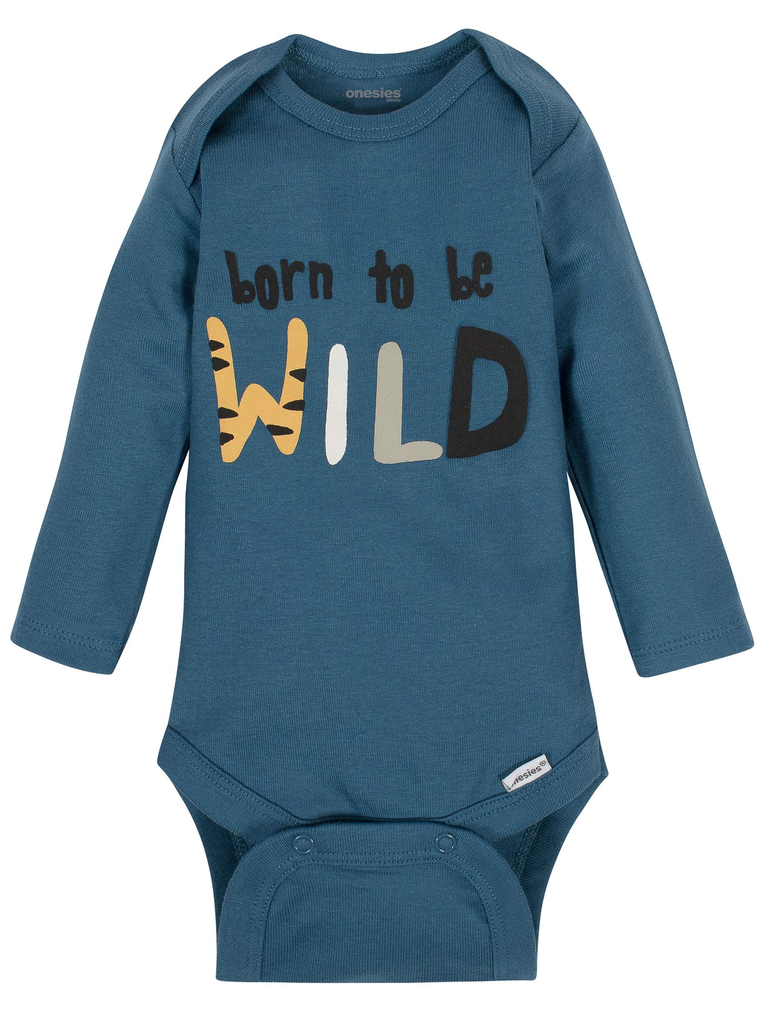 Onesies BrandUnisex Baby6-Pack Long Sleeve BodysuitsTiger Blue6-9 Months