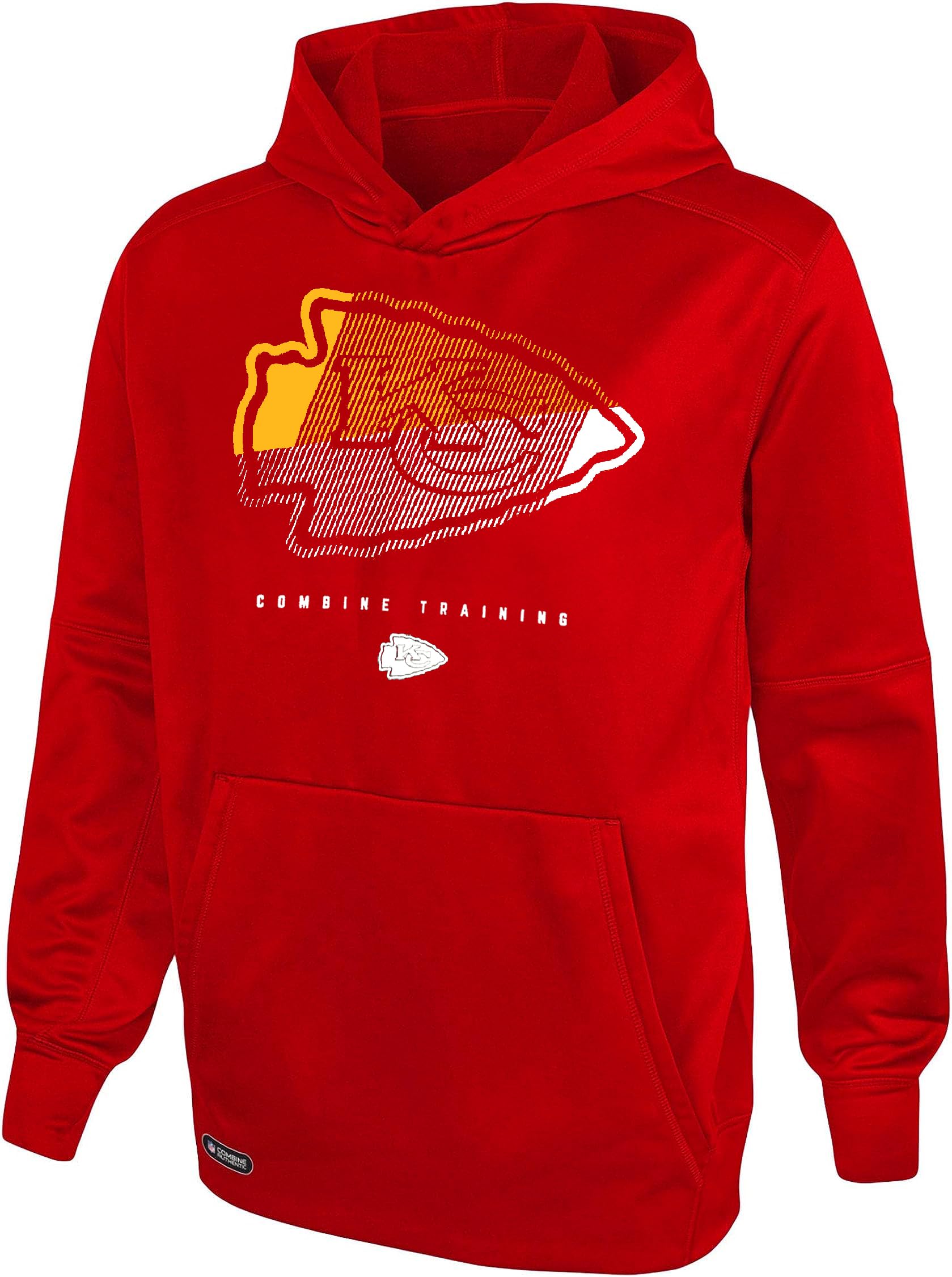 Outerstuff NFL Youth 8-20 Touchdown Team Color Performance Primary Logo Pullover Hoodie (14-16, Kansas City Chiefs)
