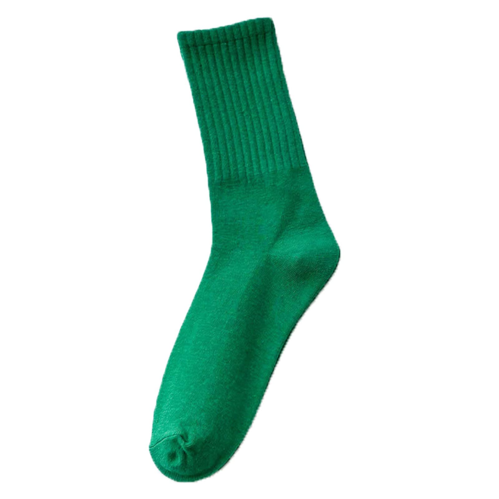 Womens Socks Solid Color Socks Colorful Lightweight Cotton Pile Socks Athletic Socks Electric (Army Green, One Size)