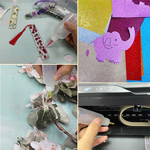 XIAONAN 10pcs Needle Tip Glue Bottle,30ml 50ml(1oz 1.76oz) Tip Glue Dropper Squeeze Bottle for DIY Glue Applications, Paint Quilling Craft and Oil