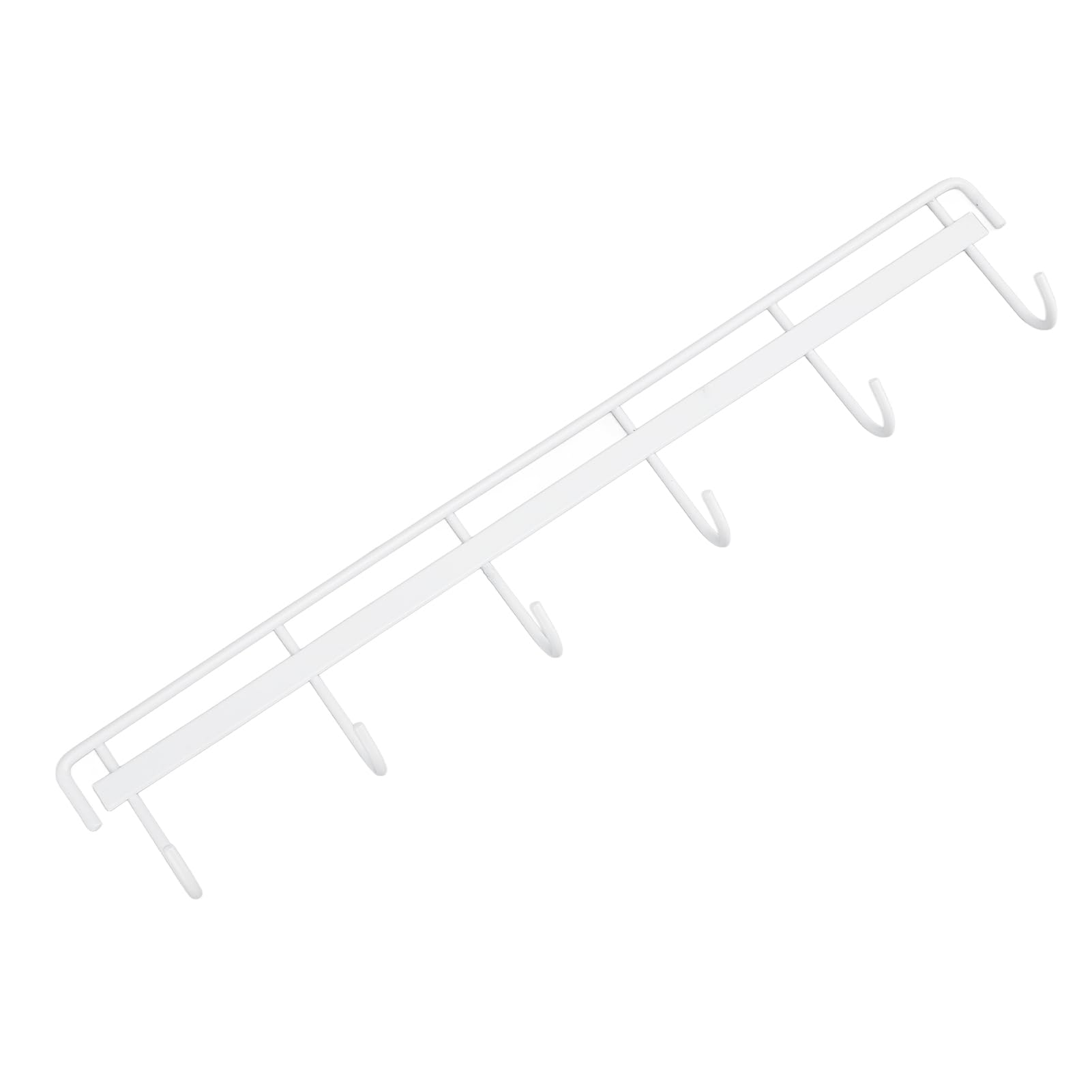 Okuyonic Wall Mounted Coat Rack, 304 Stainless Steel Simple Easy Installation Decorative 2pcs Rust Proof Coat Rack for Bedroom for Bathroom (6 Hooks 2 White)