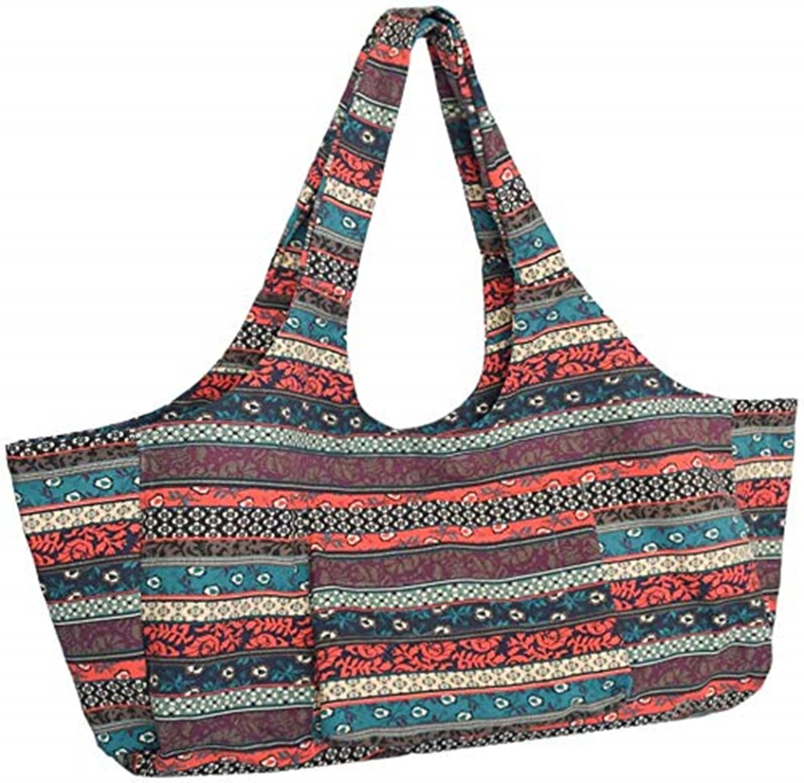 WIENCE Large Capacity Yoga Mat Bag,Yoga Mat Tote Bag Yoga Gym Bag with Side Pocket Sling Carrier Canvas Storage Bag Fits Most Size Mats, Gym Accessories Carrier,A