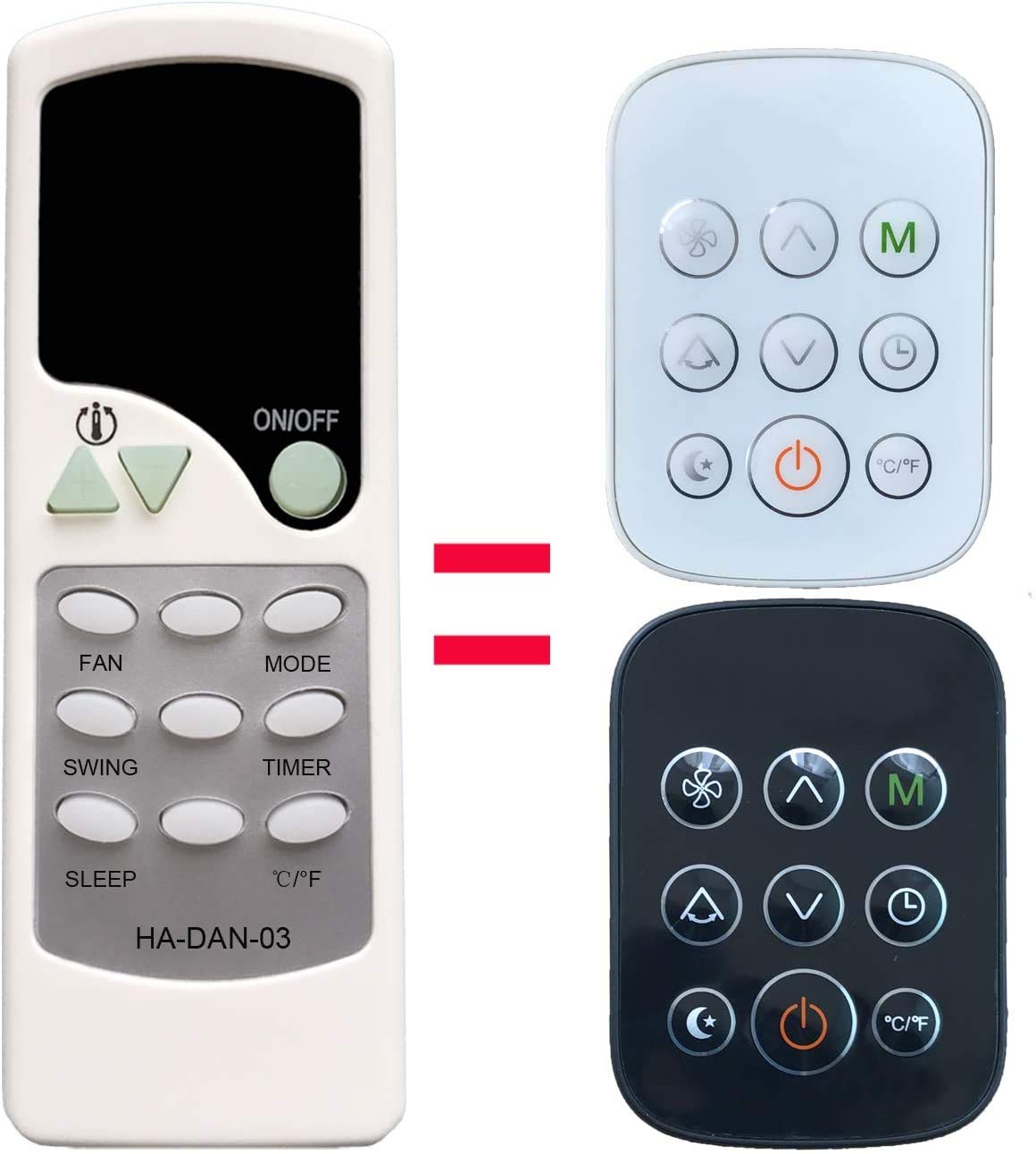 Replacement for DANBY Air Conditioner Remote Control for Model DPA120E1BDB DPA120E1WDB DPA100EAUWDB DPA100EAUBDB DPA120EAUWDB DPA120EAUBDB DPA120HEAUBDB DPA140HEAUBDB DPA140HEBUBDB DPA140HEAUWDB