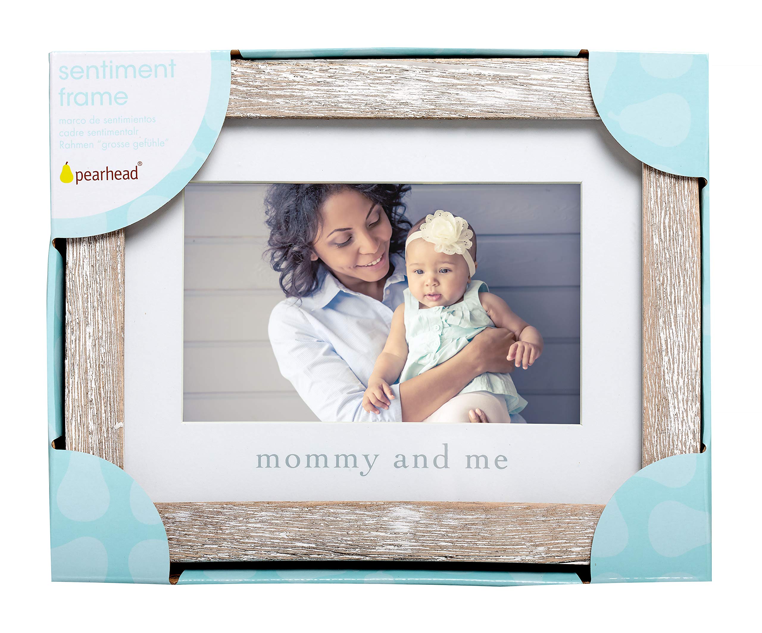 Pearhead Mommy and Me Rustic Keepsake Picture Frame, New Mom and Expecting Mom Accessory, Gender-Neutral Nursery Décor, Distressed Photo Frame, 1 Count (Pack of 1)