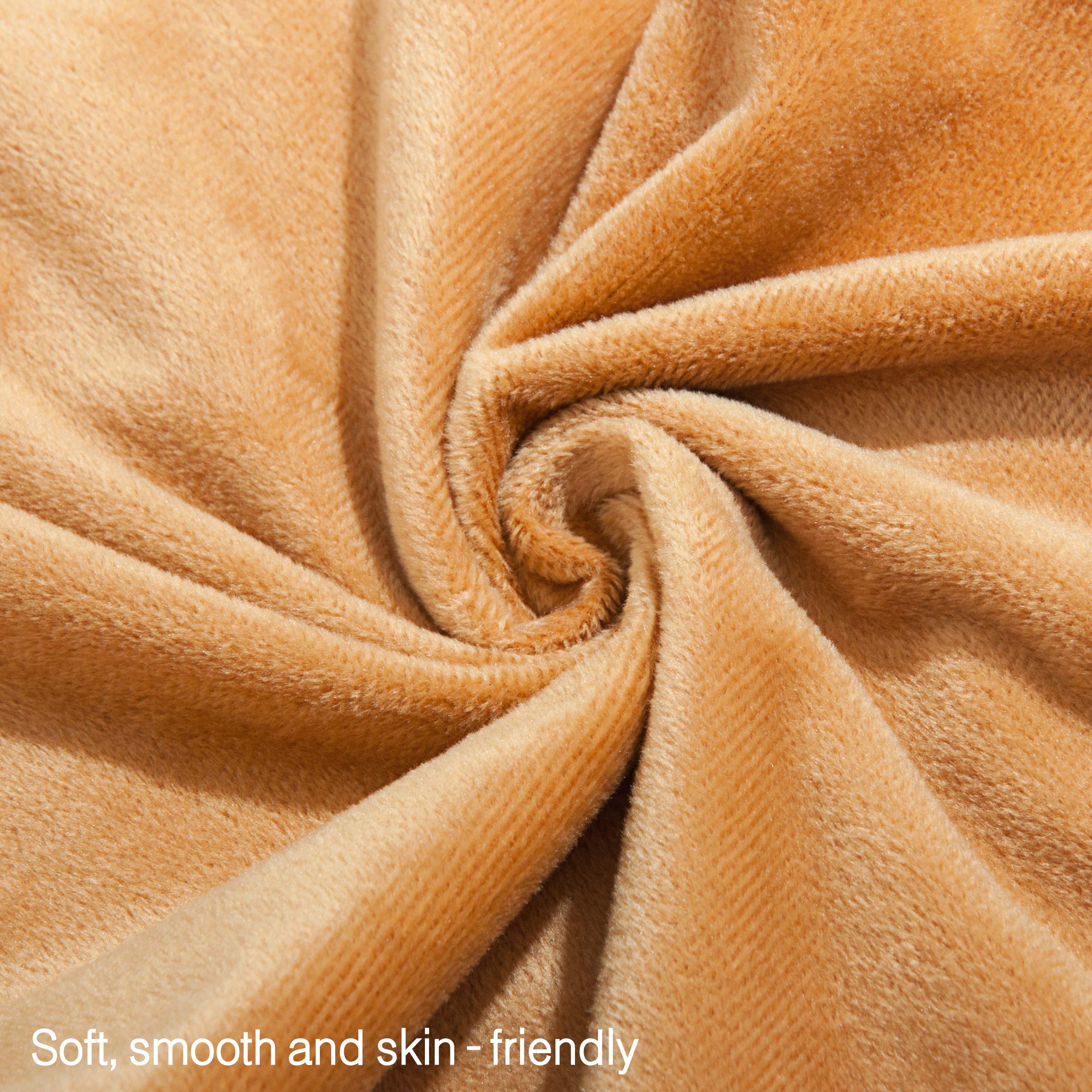 NTBAY Velvet Soft Solid Color Zipped Toddler Pillowcases, 2 Pack Cozy Luxury Zippered Plush Travel Pillow Cases, 13x18 Inches, Camel