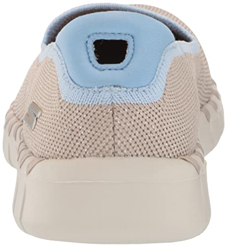 Skechers Women's GO Walk Smart 2-Stretch Knit Sneaker, Taupe/Blue, 7.5