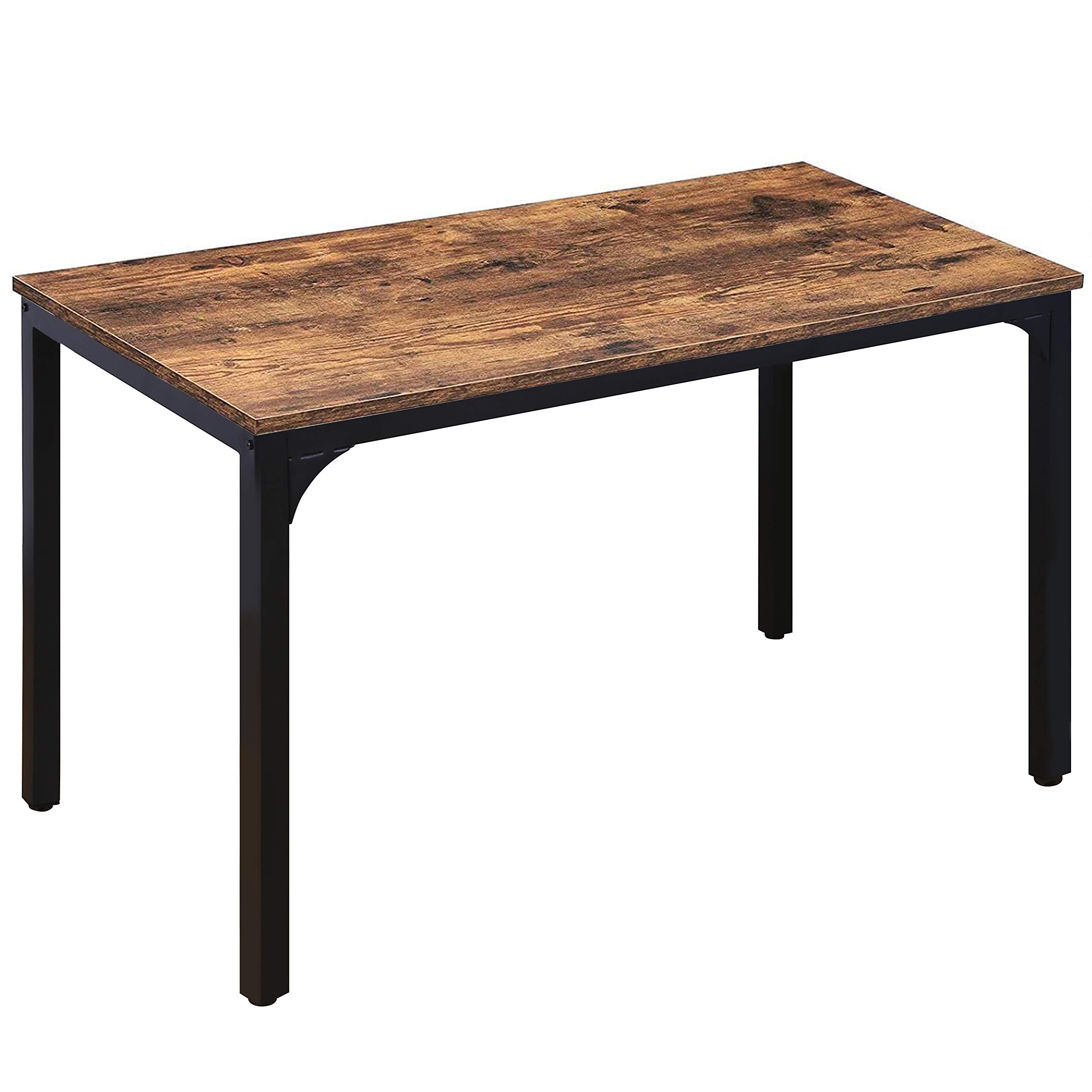 MUPATER Industrial Dining Table Desk with Adjustable Footpad for Kitchen and Living Room, 47.2''L x 23.6''W x 29.5''H, Rustic Brown