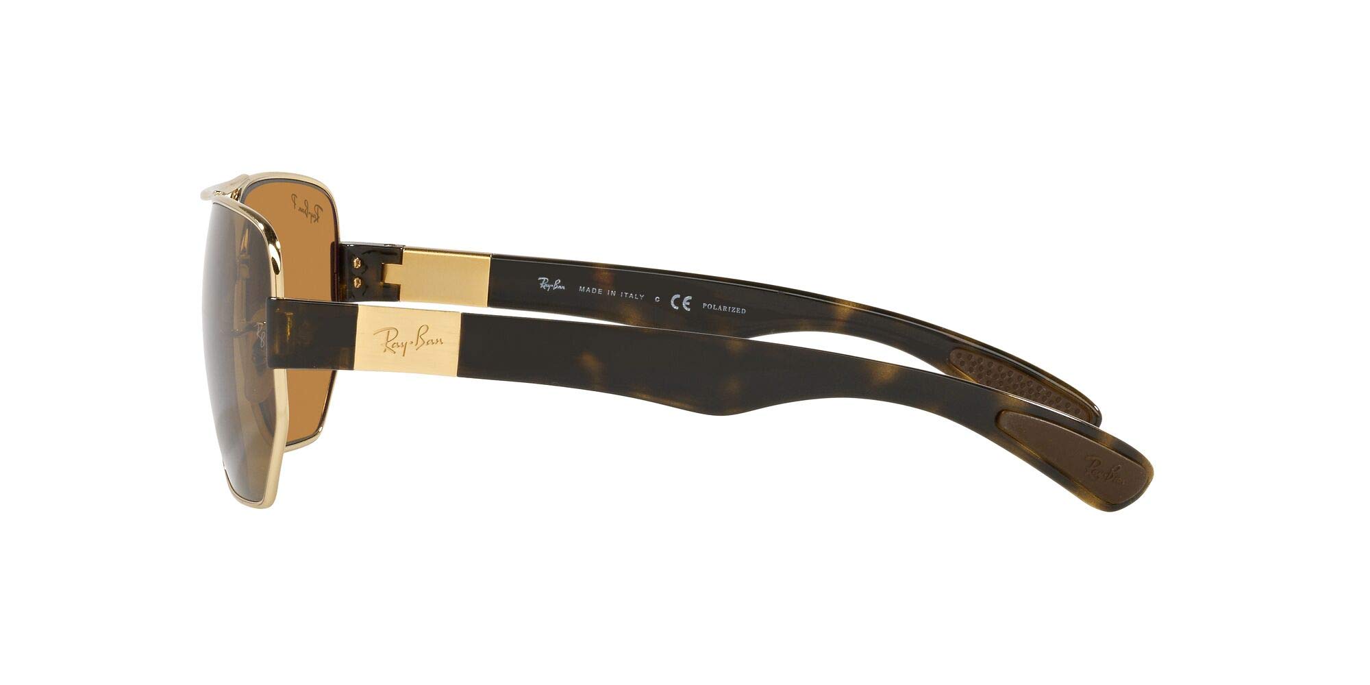 Ray-Ban RB3672 Rectangular Sunglasses, Black/Dark Blue, 60 mm