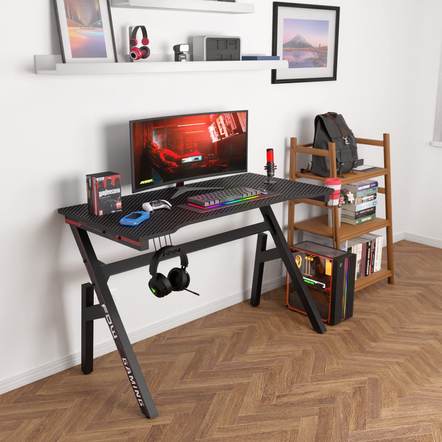 Office Chair PC Gaming Chair Cheap Desk Chair Ergonomic PU Leather Executive Computer Chair & Gaming Desk Computer Desk 45.2"x 23.4" Home Office Desk Extra Large
