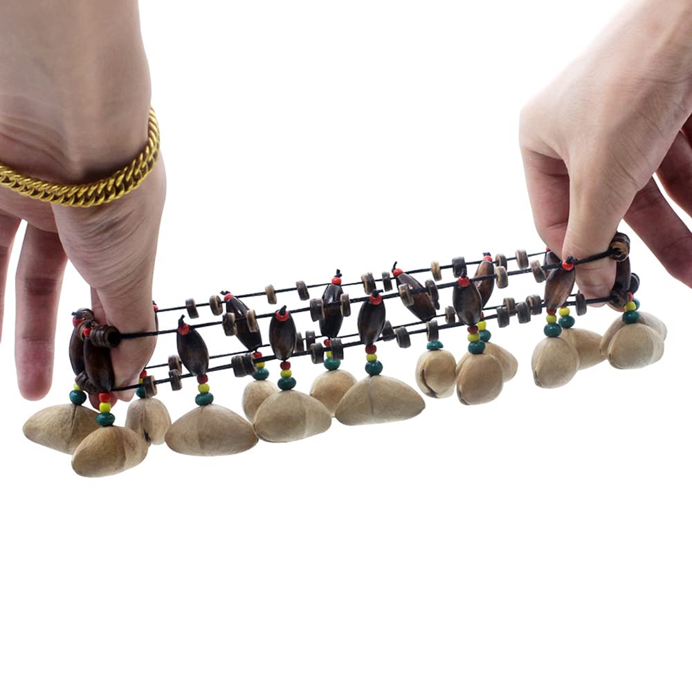 summina Nuts Shell Bracelet, African Tribal Style Nut Handbell, Drum Conga Percussion Accessories