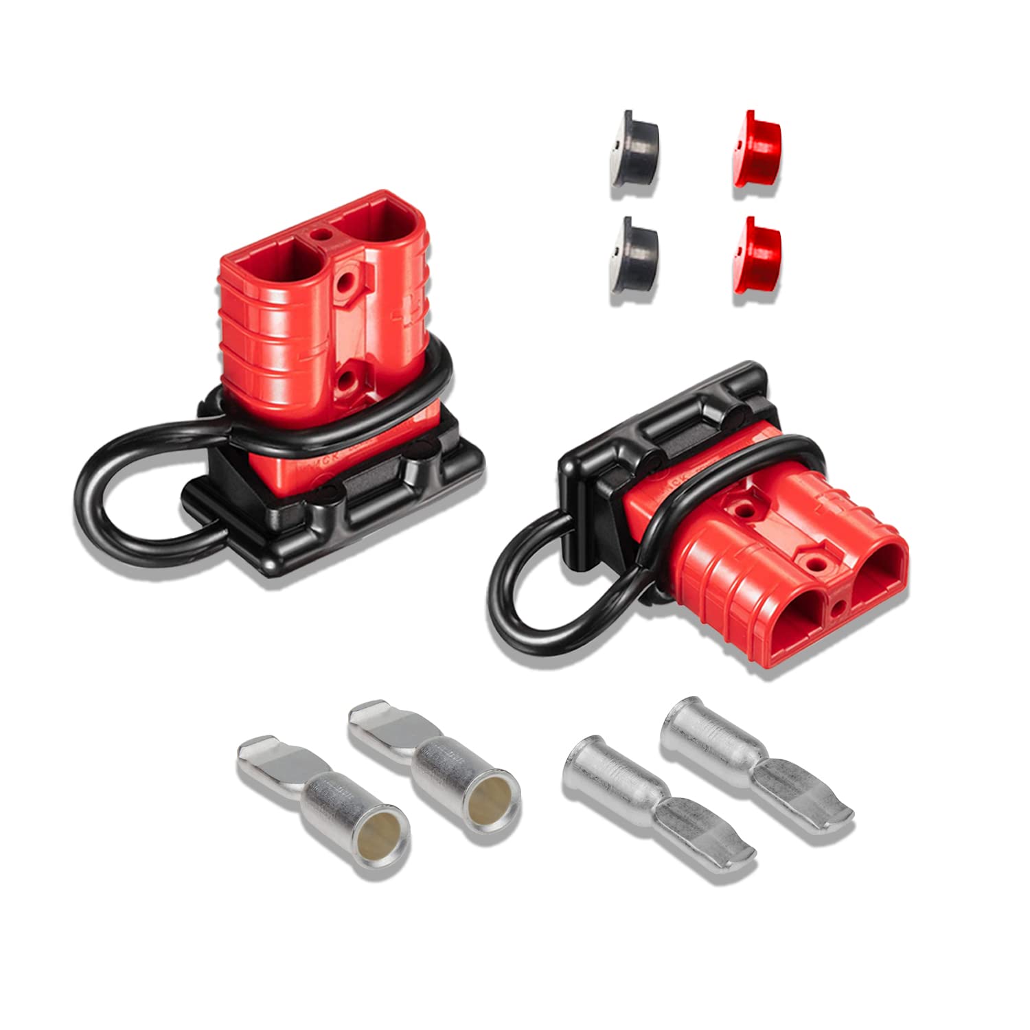 zipelo 2 Sets 50A 6-10 Gauge Battery Quick Connect Disconnect Wire Harness Plug, Battery Cable Quick Connectors for 12V to 36V Recovery Winch, Car, Trailer, Motor, Electrical Devices