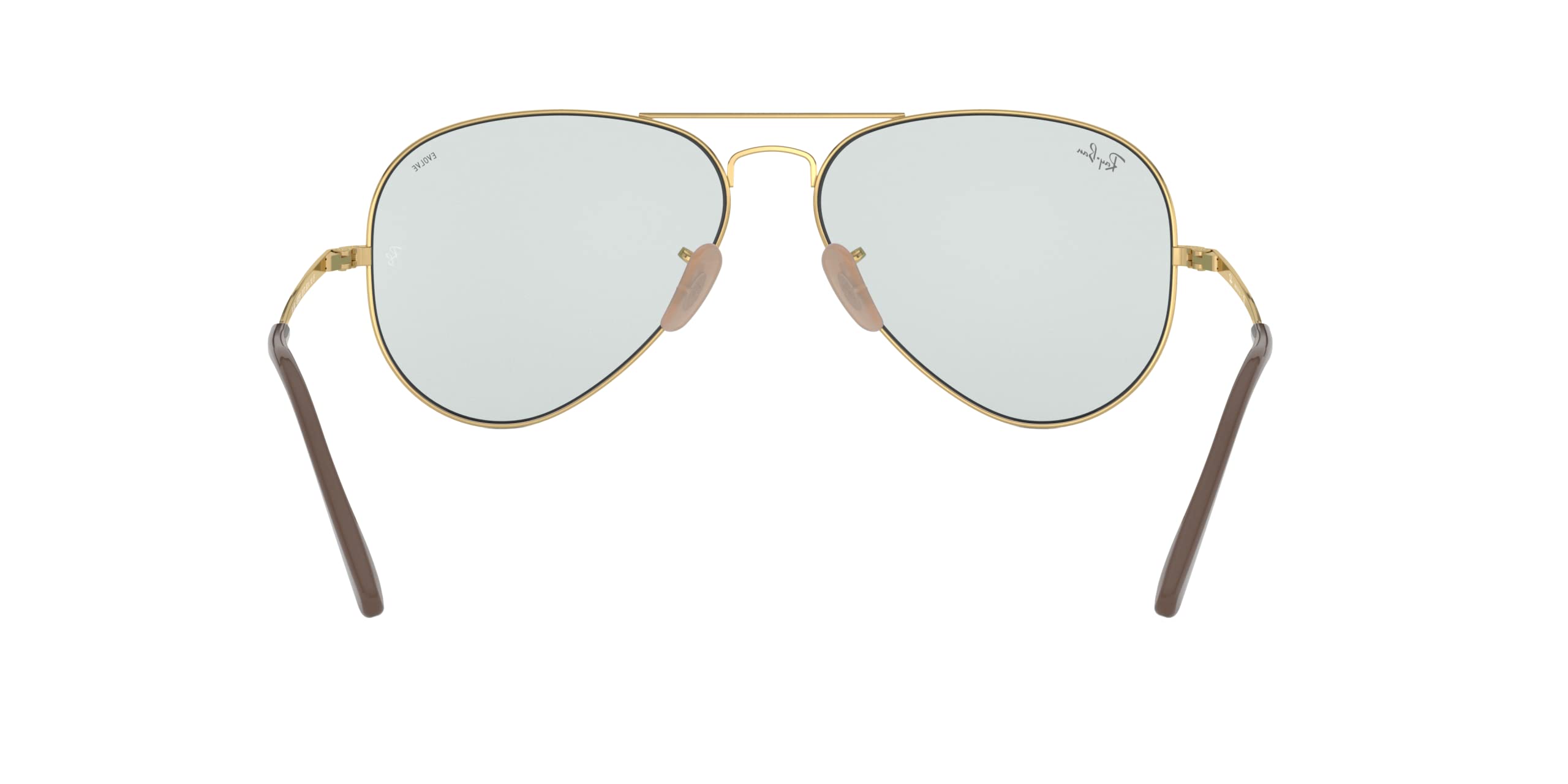 Ray-Ban RB3689 Aviator Metal II Polarized Sunglasses, Gold/Evolve Photochromic Pink to Violet, 55 mm