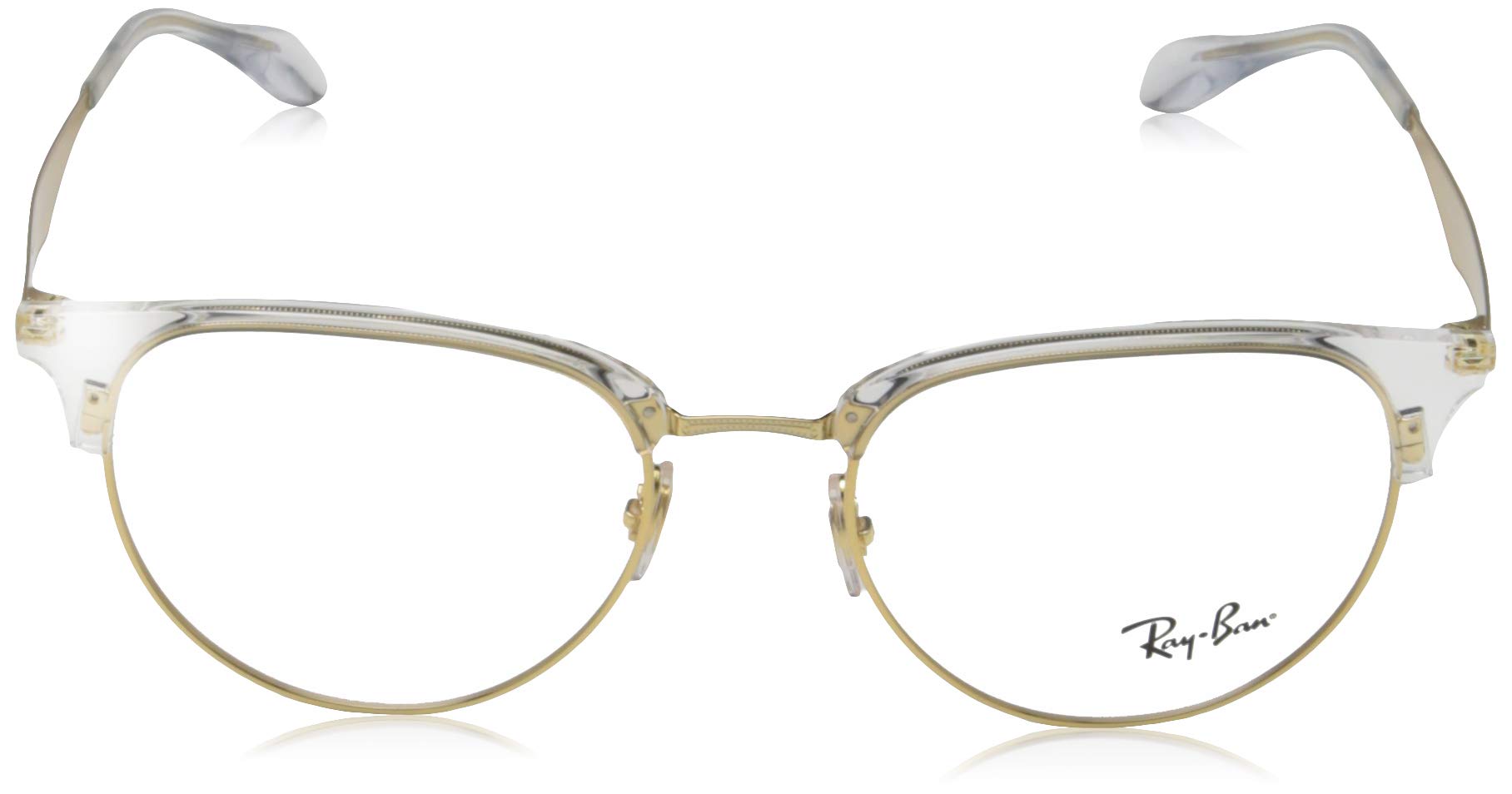 Ray-Ban RX6396 Round Prescription Eyeglass Frames, Arista White/Demo Lens, 53 mm