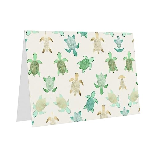 NEZIH Turtle Write Print Thank You Cards With Envelopes Classic Blank Thank Pearl Paper Greeting Card,