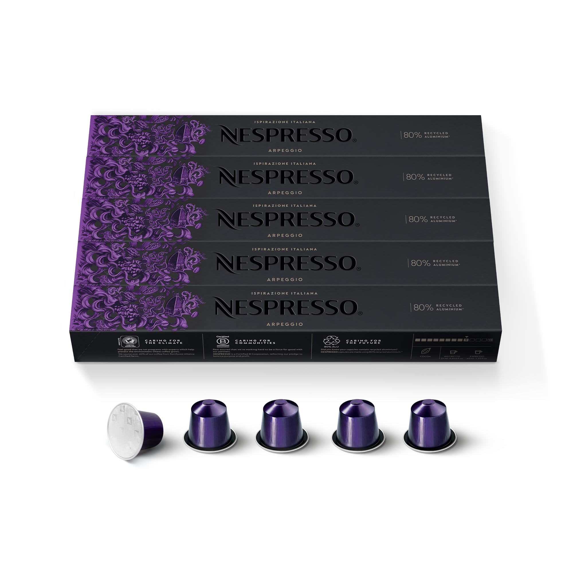 Nespresso OriginalLine Imported from EU: Arpeggio, 50 Capsules - NOT Compatible with Vertuoline