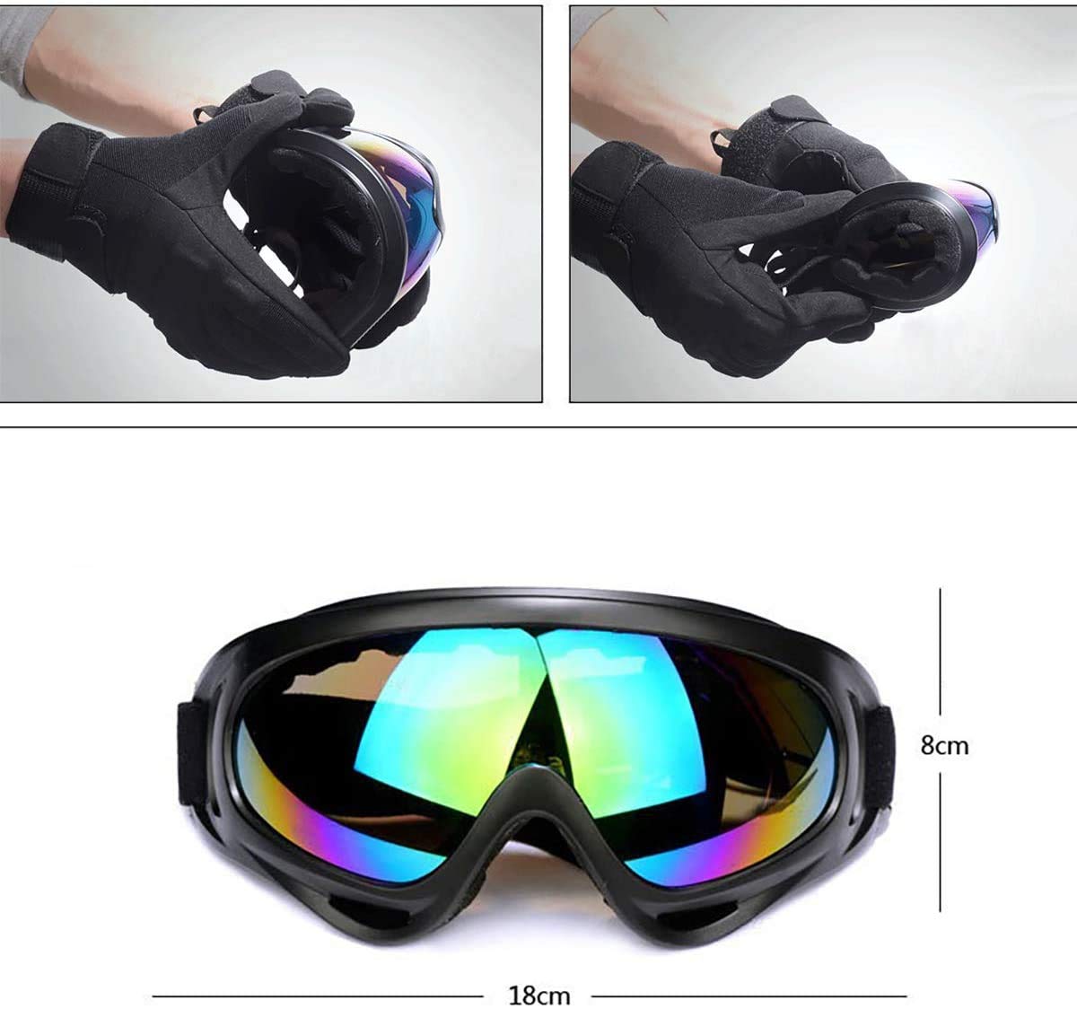 Ski Goggles Snowboard Goggles Outdoor Goggles Ride Motorcycle Sport Goggles UV400 Windproof Sand Tactics Equipment Skiing Glasses