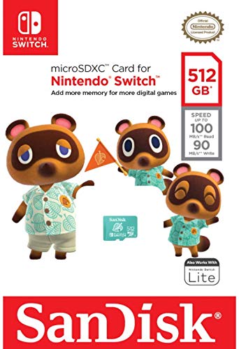 SanDisk MicroSD Card 512GB Nintendo Switch Memory Card Works with Nintendo Switch OLED, Switch and Switch Lite (SDSQXAO-512G-GNCZN) C10 Bundle with (1) Everything But Stromboli MicroSD Card Reader