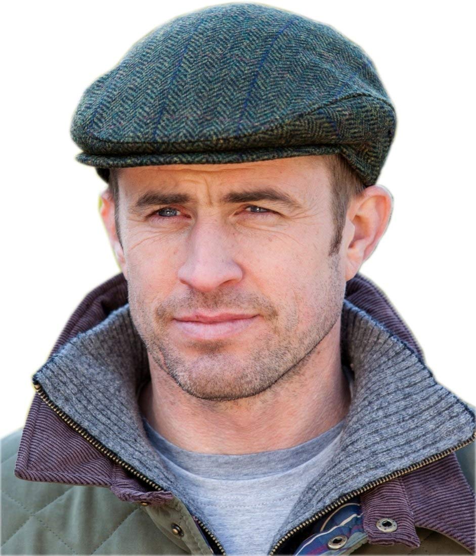 Mucros Weavers Men's Donegal Tweed Cap - Green, X-Large