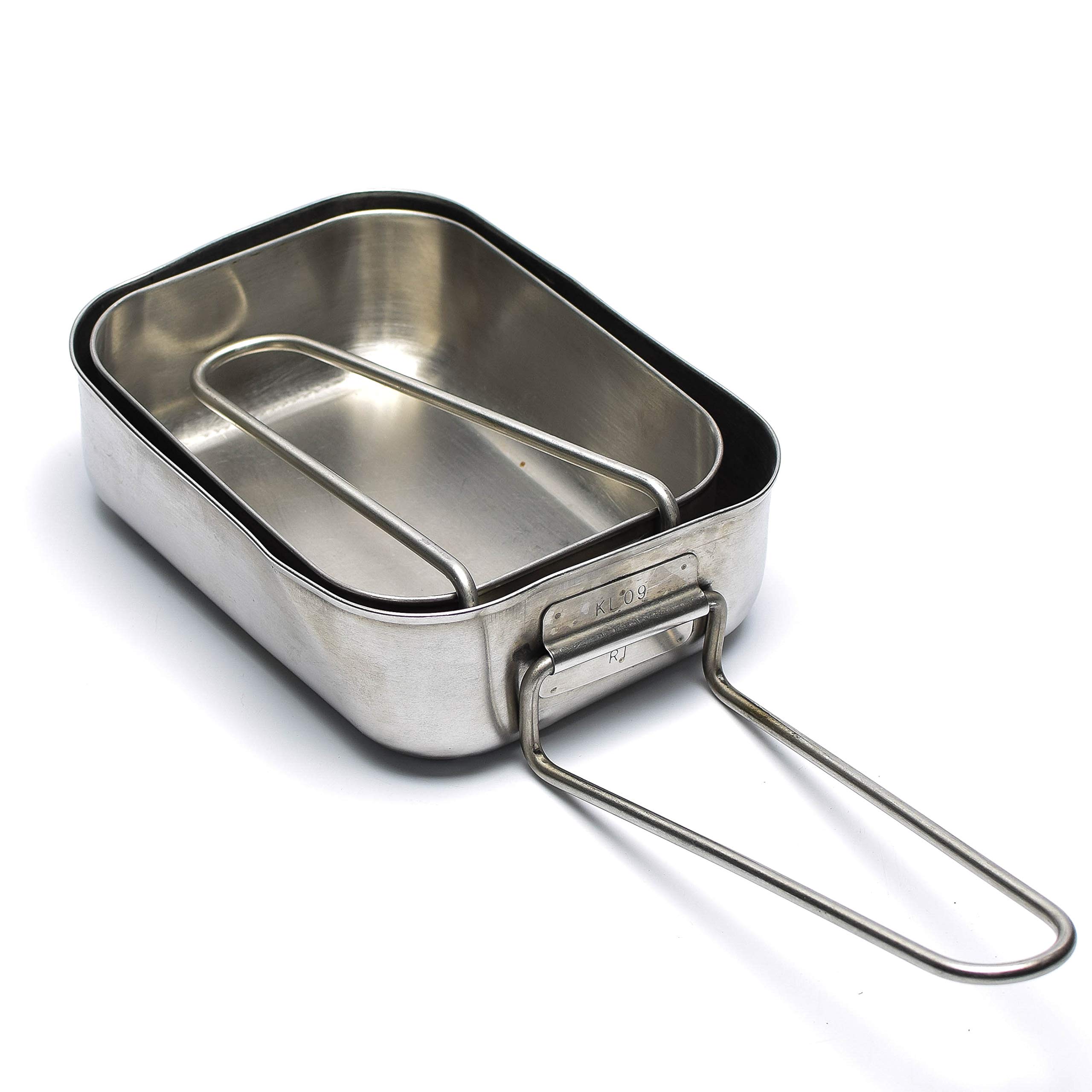 Original Dutch Army Stainless Steel Mess tins Mess kit Cooker Genuine Military Issue Two Piece kit