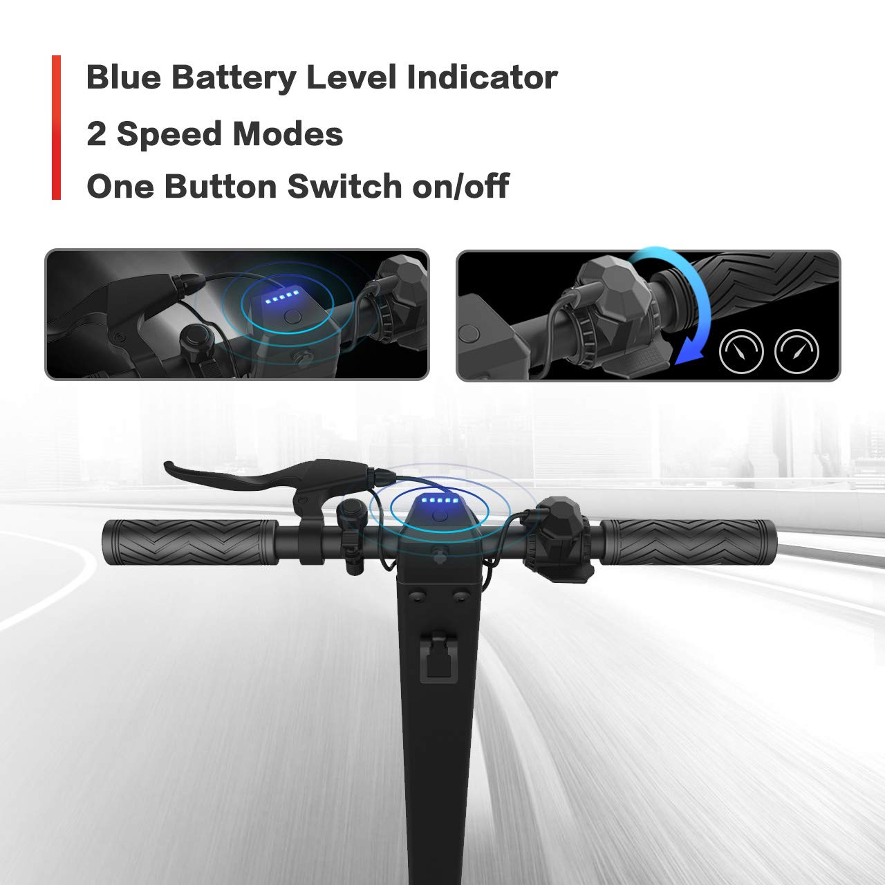 S5-II Electric Scooter, Portable and Folding E-Scooter, with 8.5" Pneumatic Tires, up to 10 Miles Long-Range Battery Electric Scooter for Adults, Upgraded Version