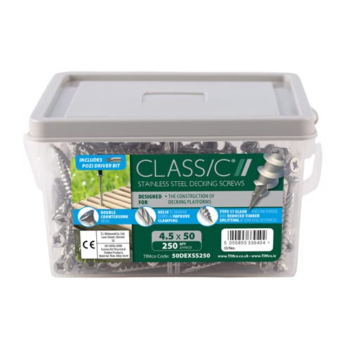 TIMCO Classic Decking Screw - 4.5 x 65 - Silver - Box of 250