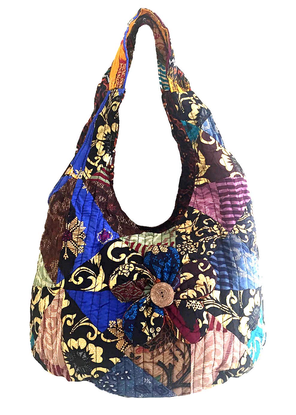OMA® Multi Color Boho Bohemian Hippy Shoulder Sling Purse Hand Bag With Brocade FEDERAL (TM) BRAND