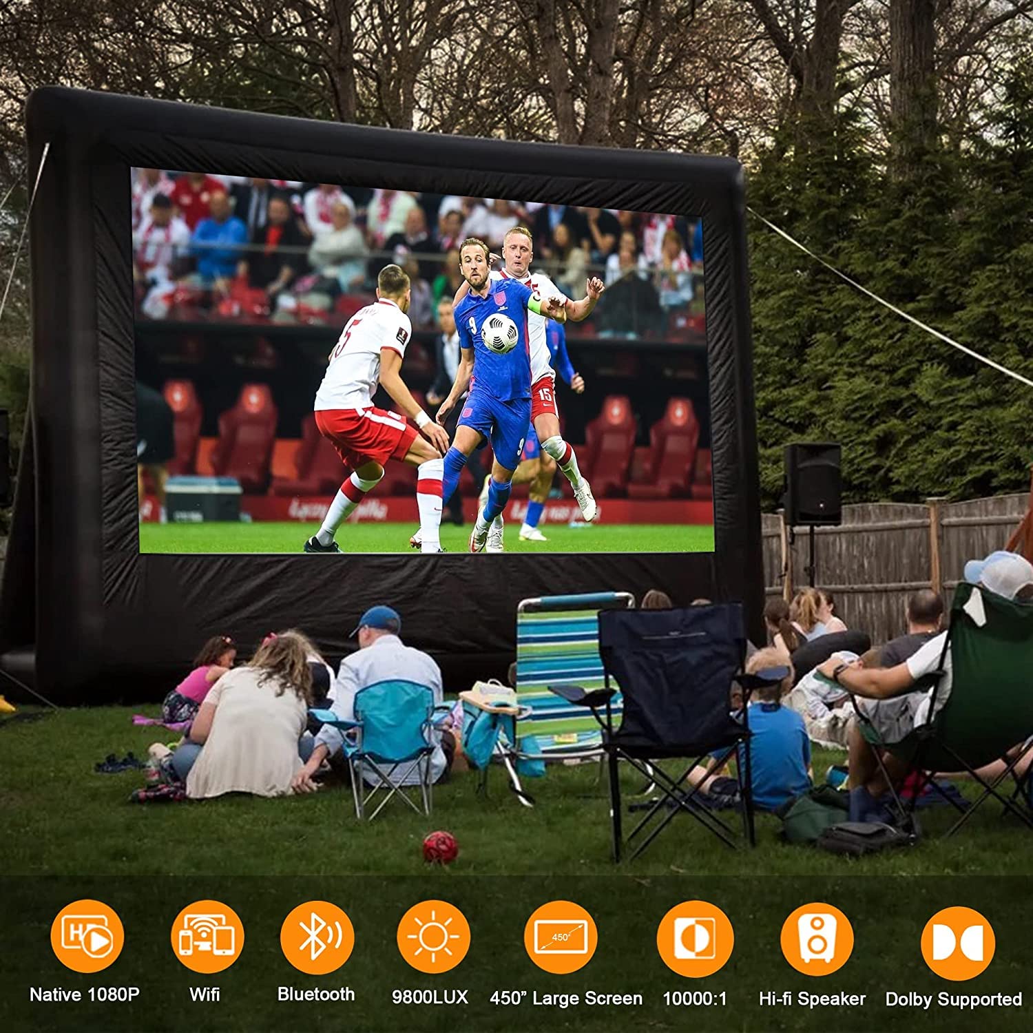 Projector with 5G WiFi and Bluetooth JIFAR 560 ANSI 16000L Native 1080P Outdoor Movie Projector 4k Support,Auto 6D Keystone&50% Zoom,Portable Smart Home LED Video Projector for Phone/PC