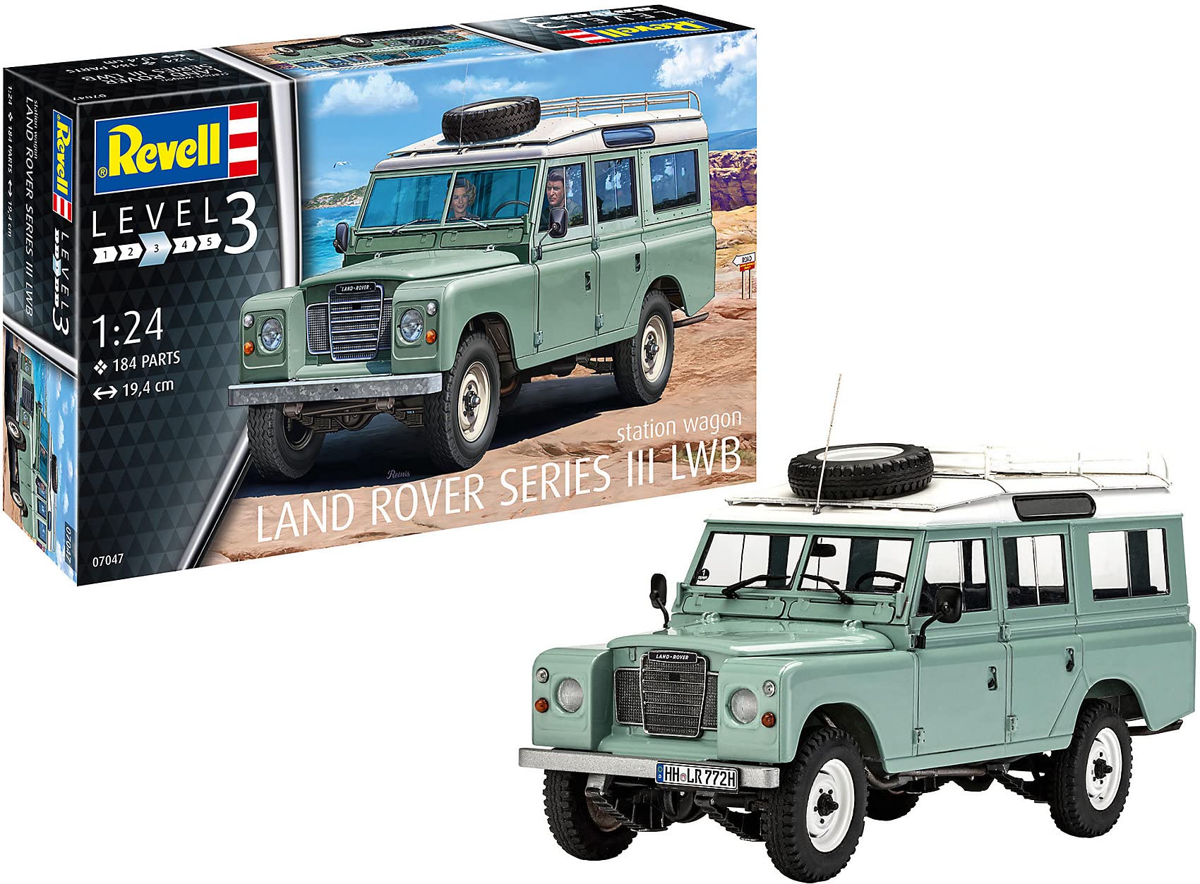 Revell RV07047 1:24 - Land Rover Series III Plastic Model kit 1/24, Multicolor
